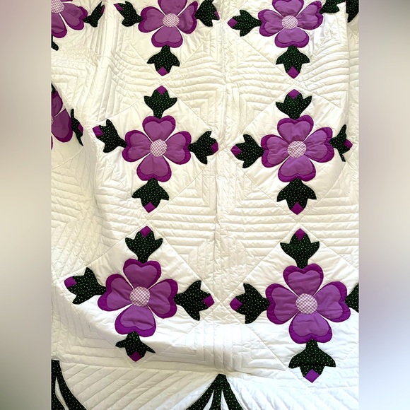 Bedding | Handmade Amish Quilt Purple Blanket Purple Violets Hand ...